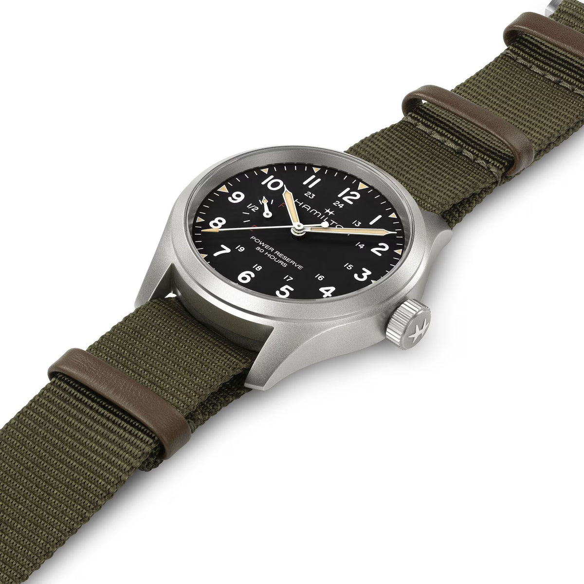 Relógio Hamilton Khaki Field Mechanical Power Reserve 40mm H69509930 ...